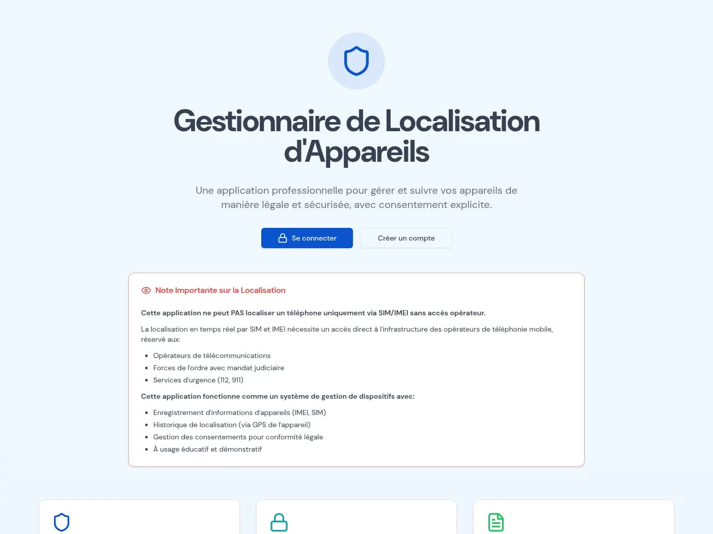Application de Localisation de Téléphone par SIM et IMEI