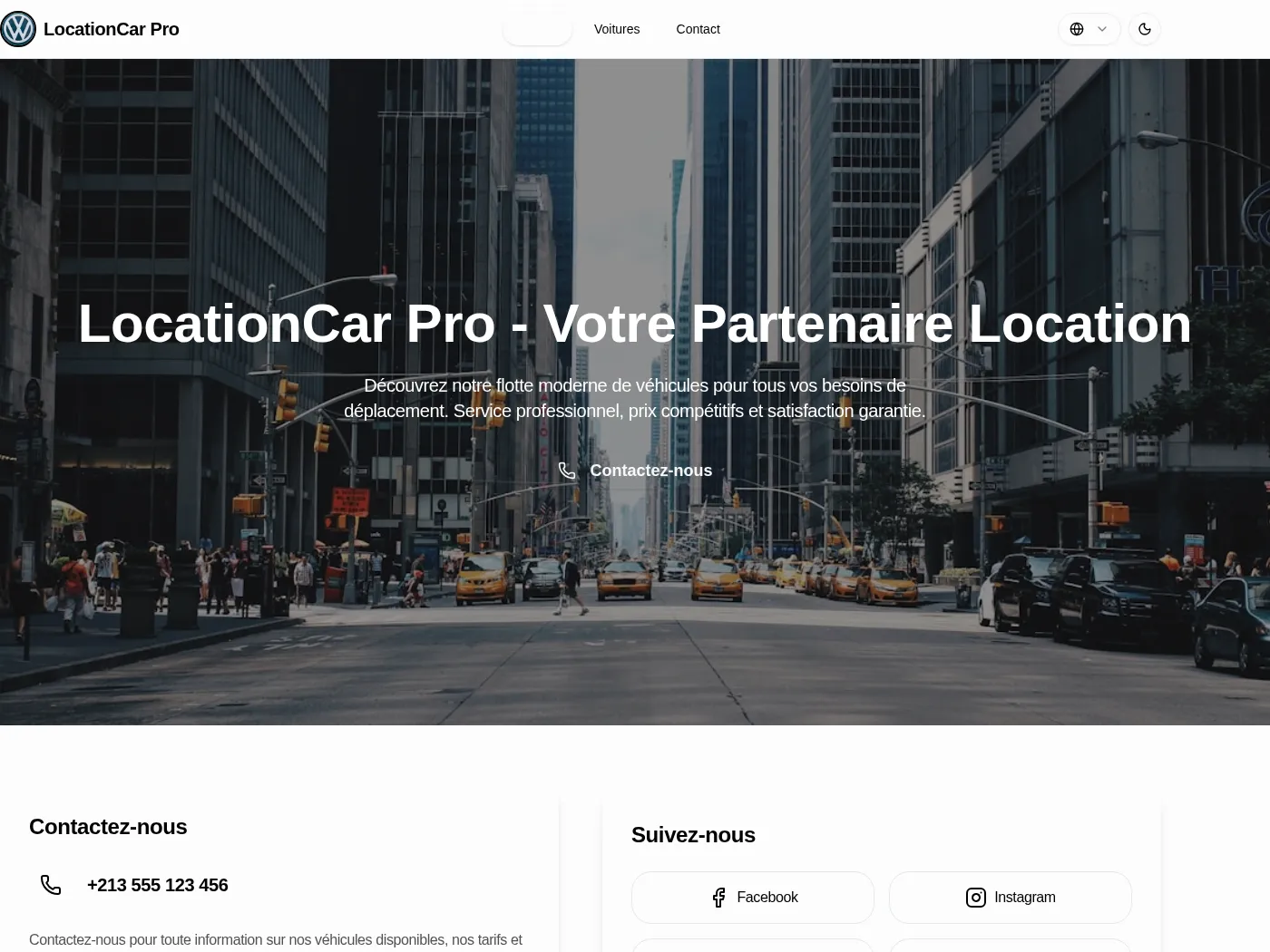 LocationCar Pro – Plateforme web multilingue de location de voitures avec dashboard secret