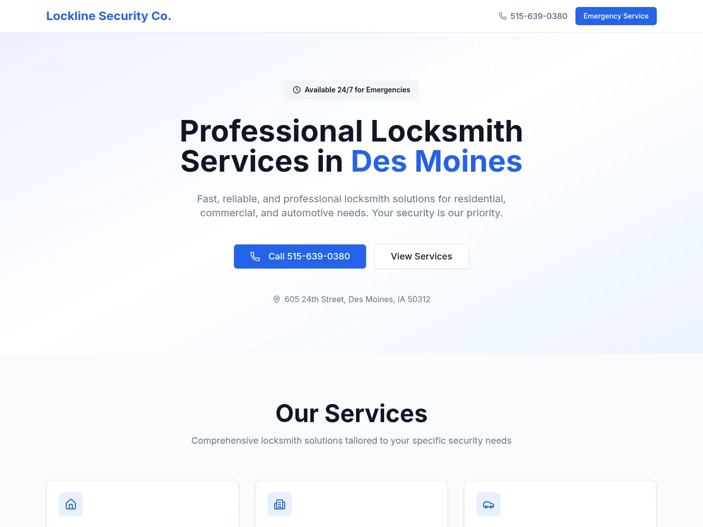 Lockline Security Co. Locksmith Website