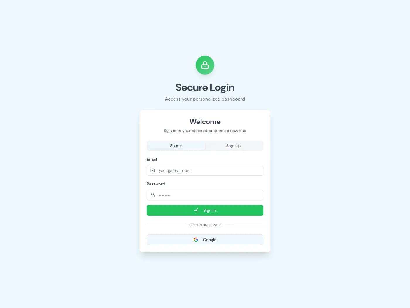 Login Interface Web App