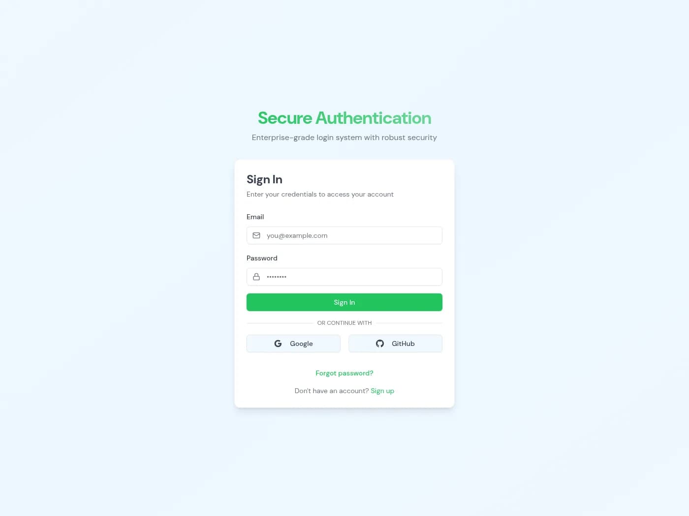 Secure Login Page Backend