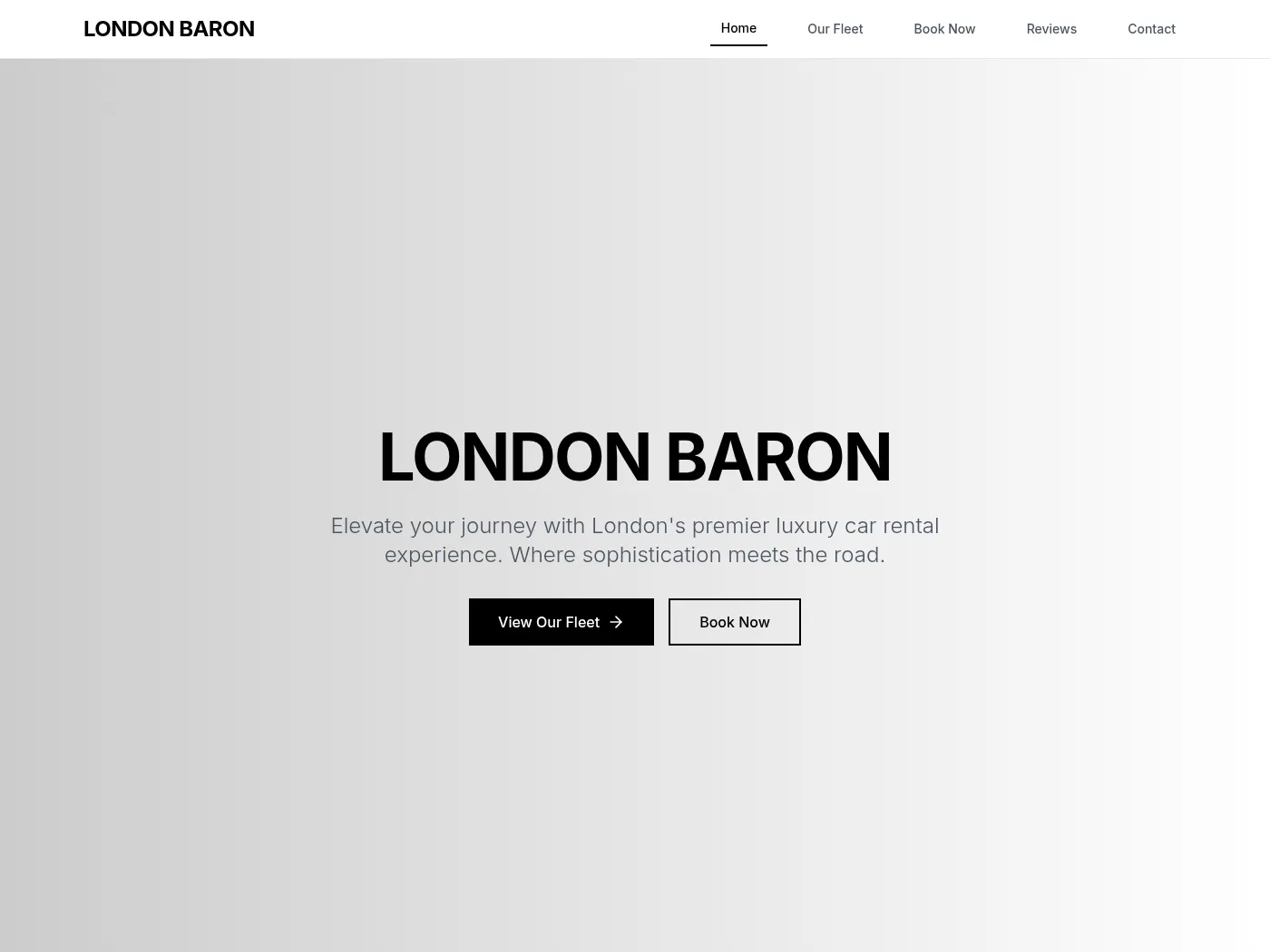 London Baron Luxury Car Rentals Website