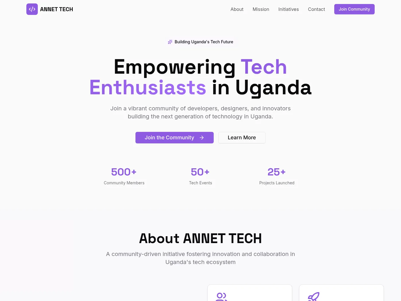 Lonely Tech Uganda Landing Page
