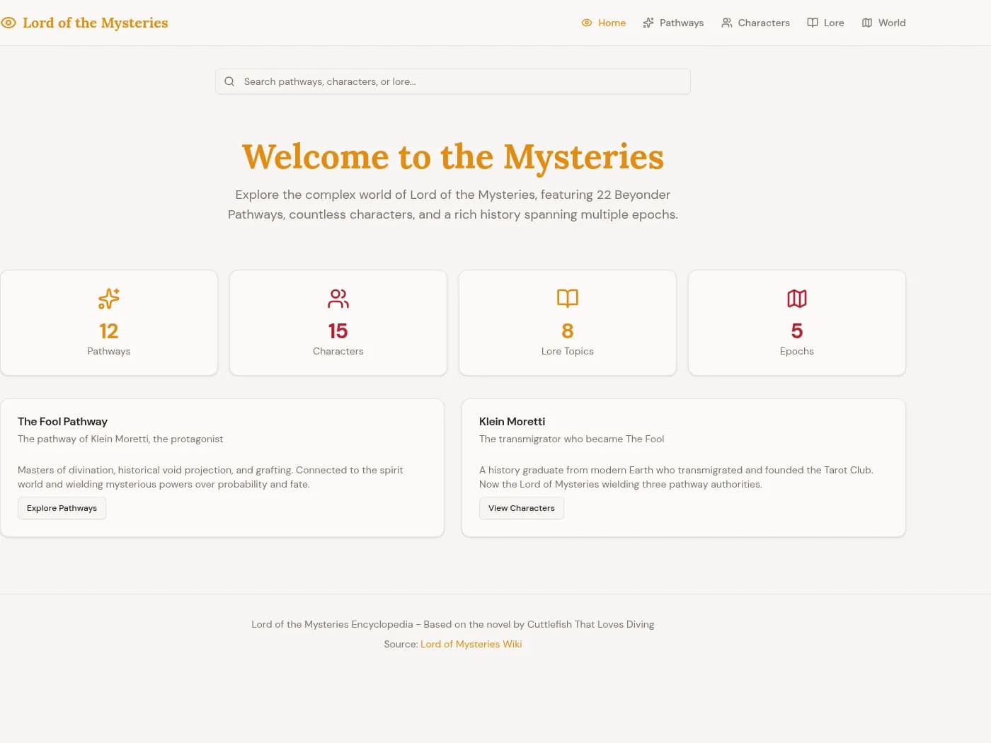 Lord of the Mysteries Encyclopedia App