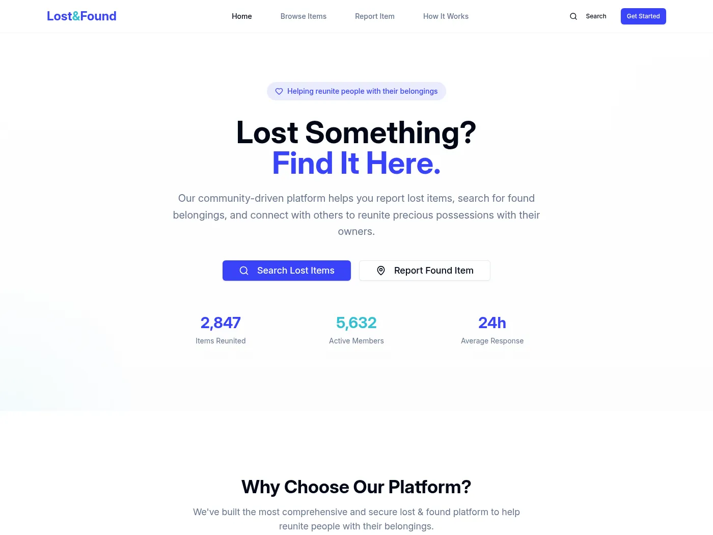 Lost & Found Portal Website