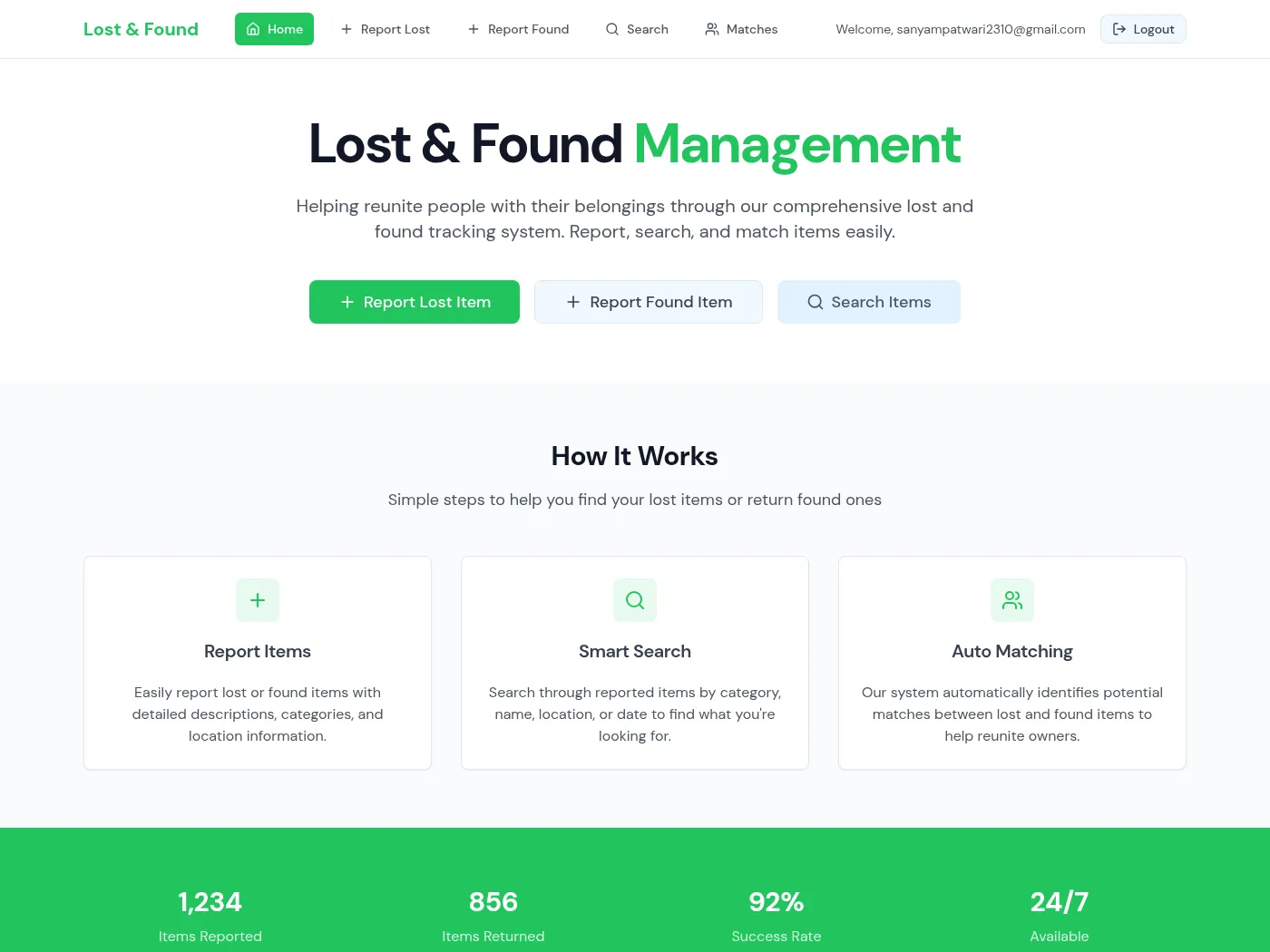 Lost & Found Management System with PHP & MySQL