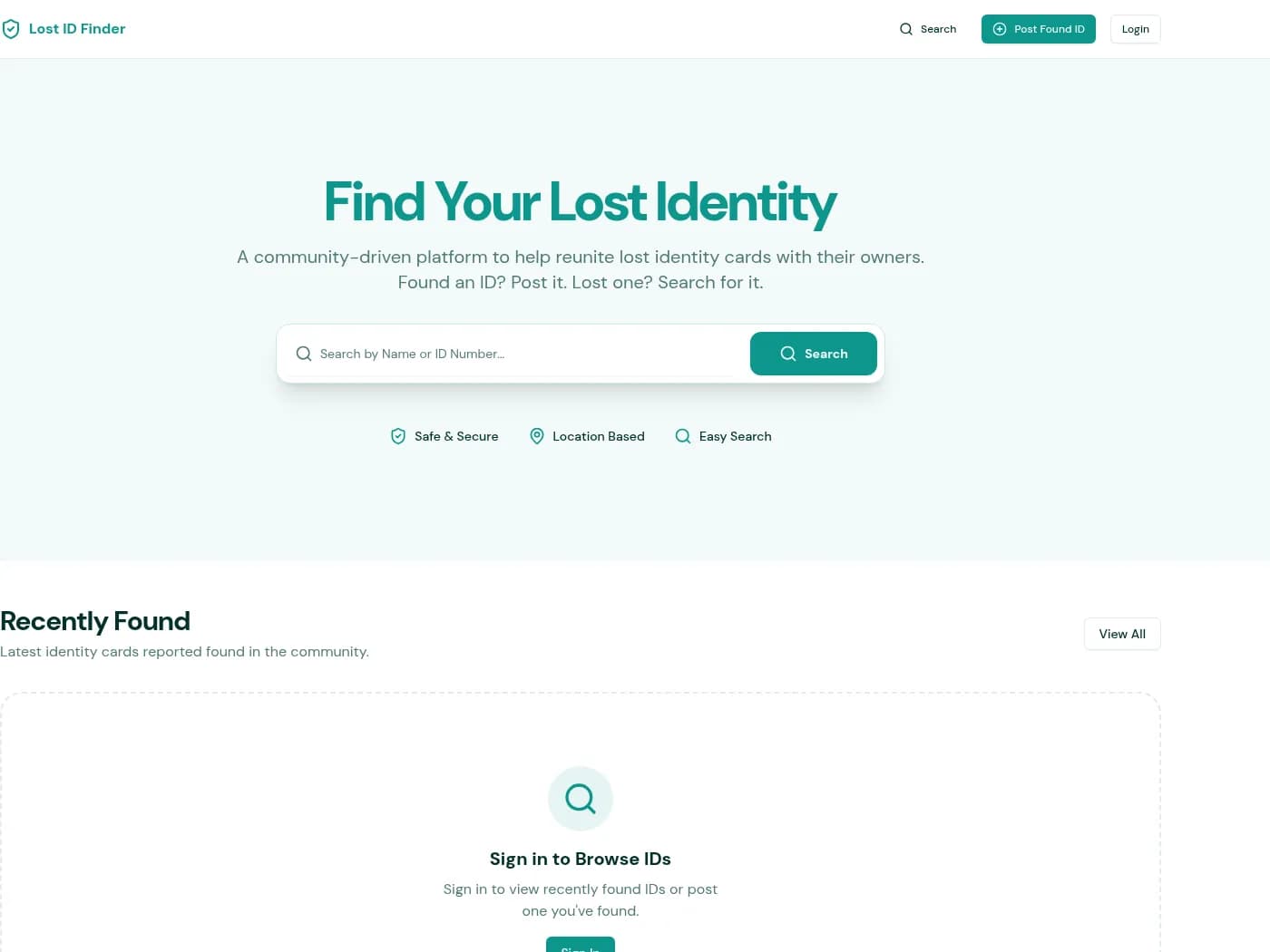 Lost ID Finder