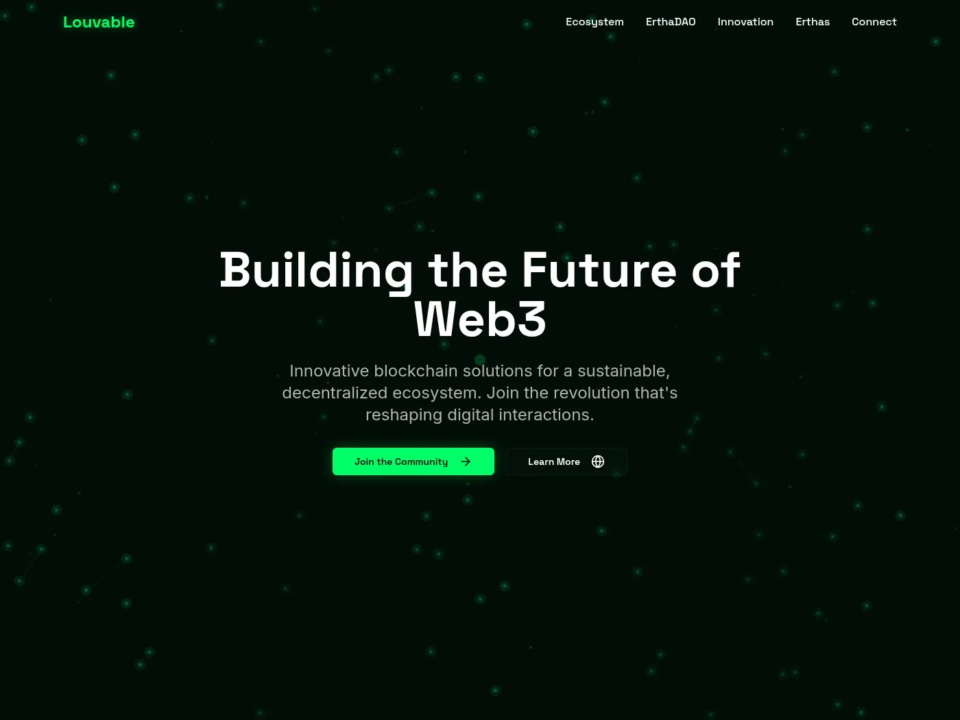 Louvable Animated Web3 Landing Page