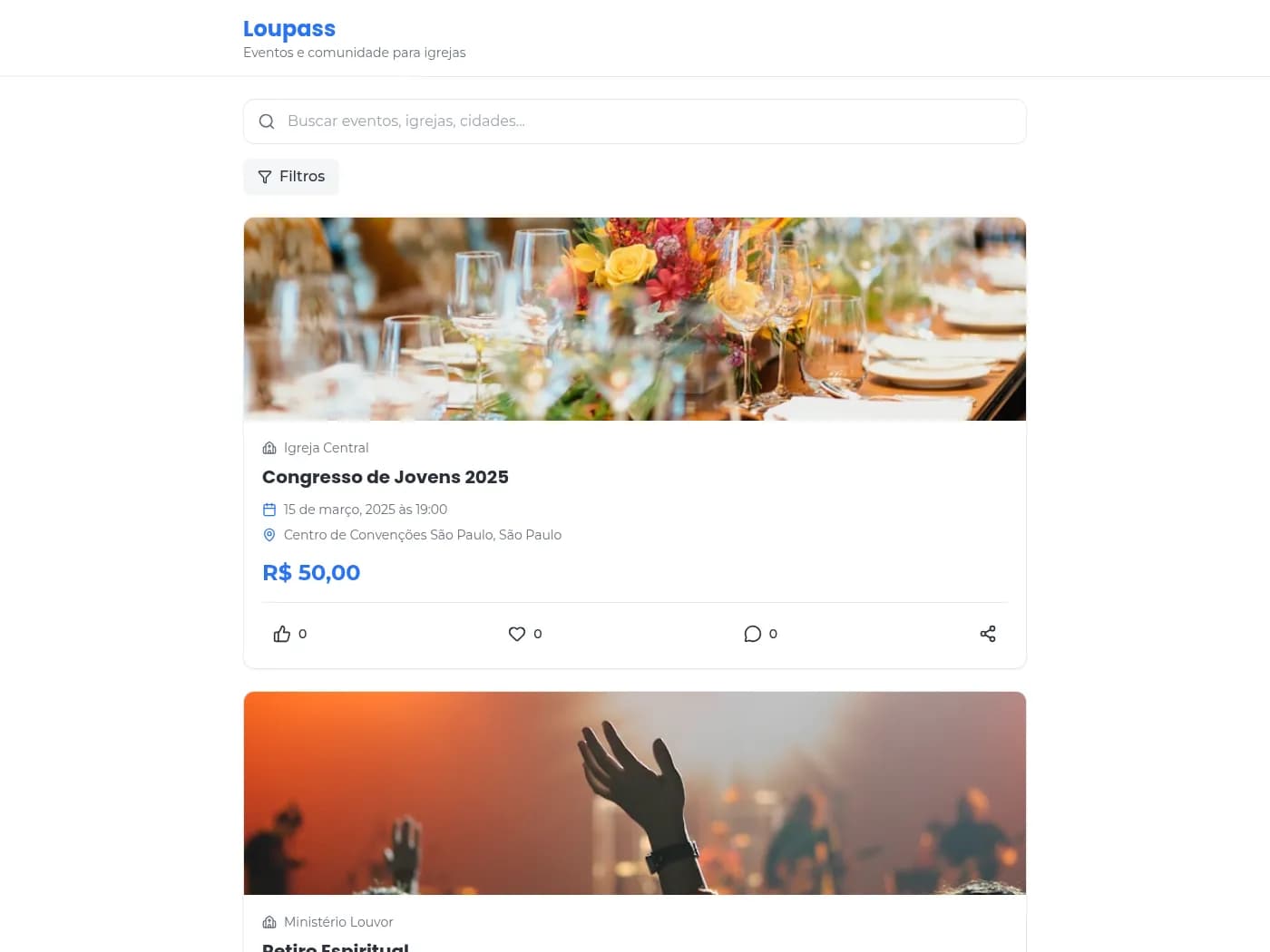 LOUVE PASS - Plataforma de Ingressos e Eventos Gospel Integrada para Usuários e Administradores