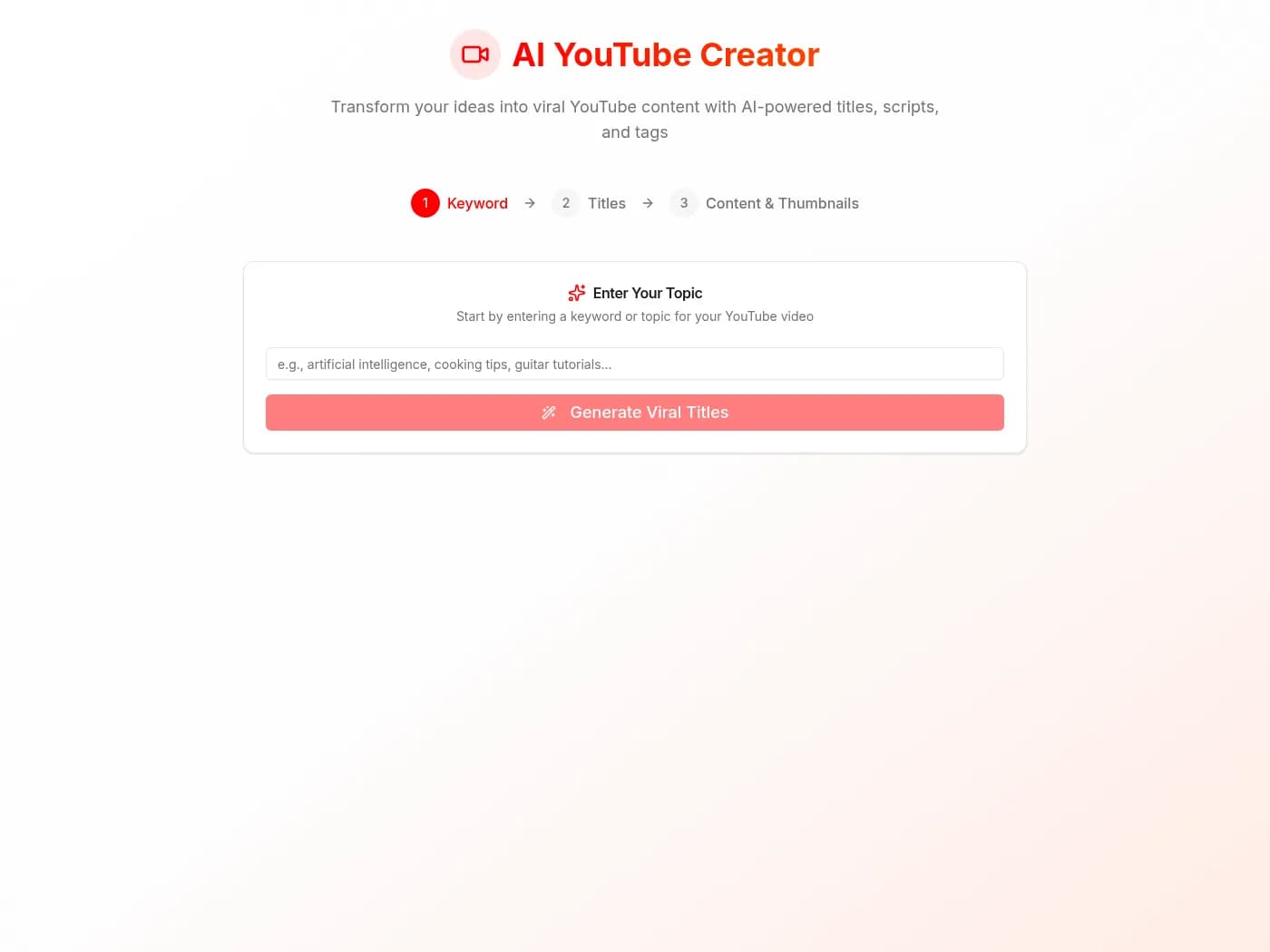 Lovable AI YouTube Content Creator
