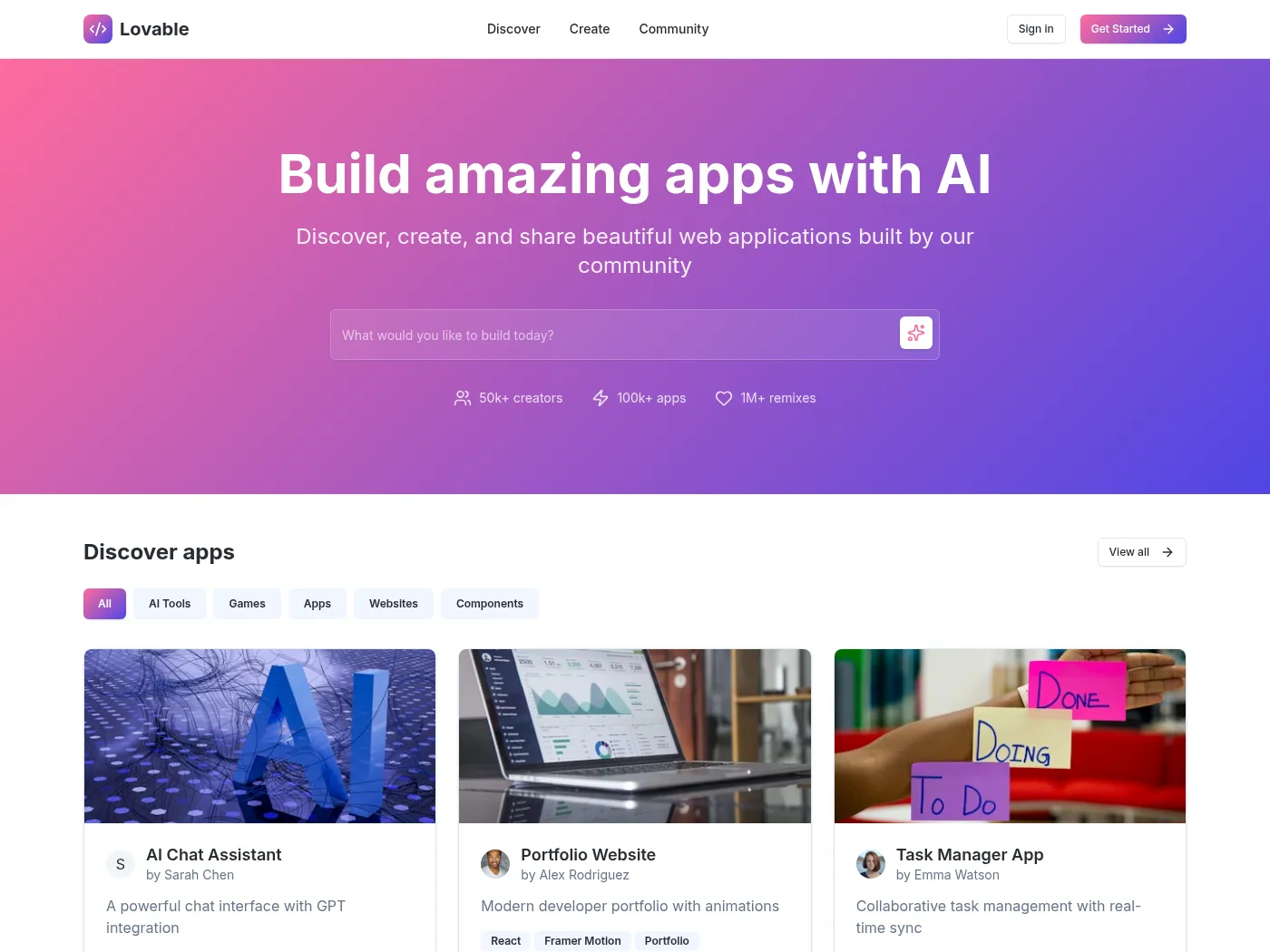 Lovable.dev Clone Web App