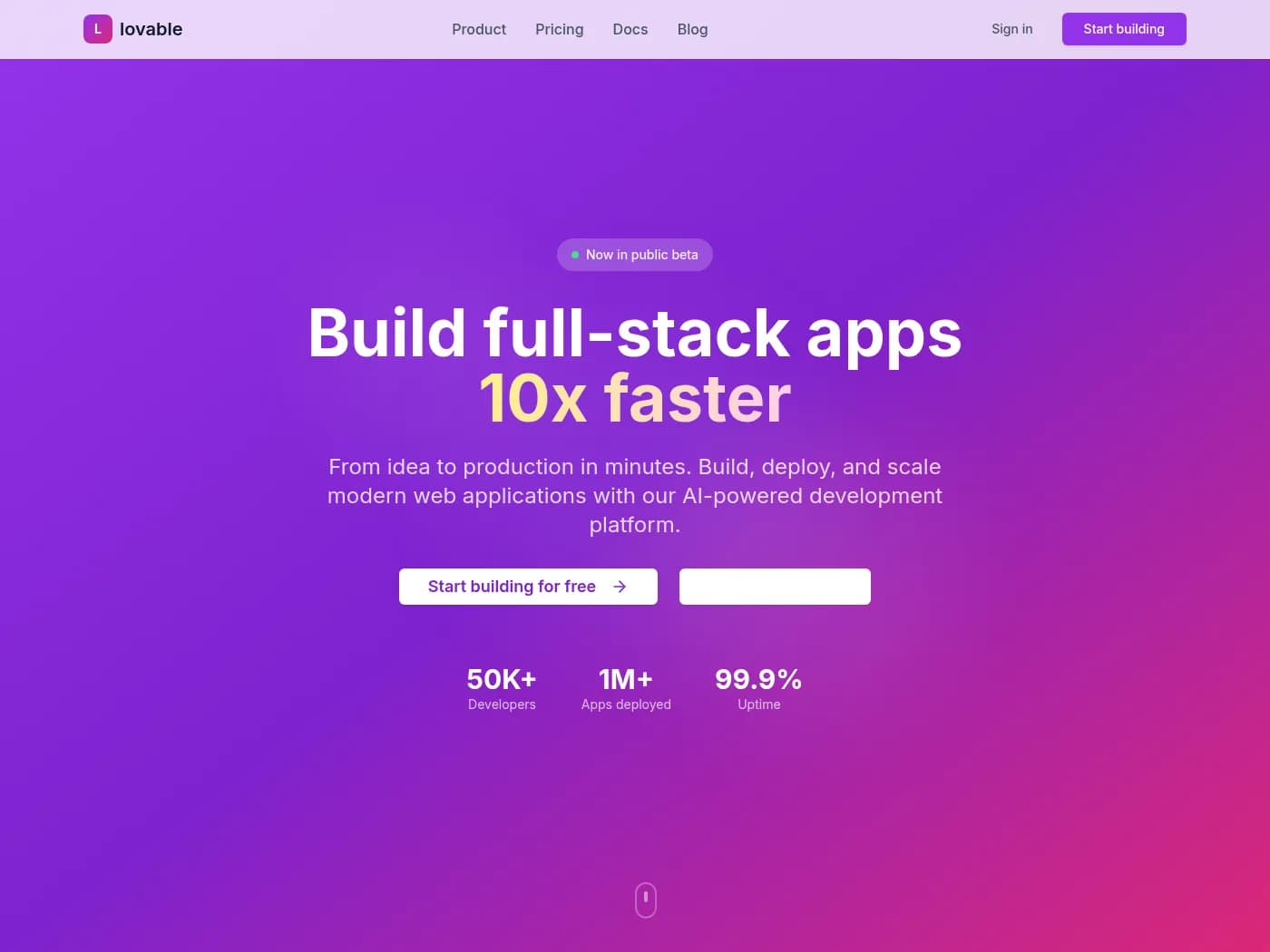 Lovable.dev Web Clone
