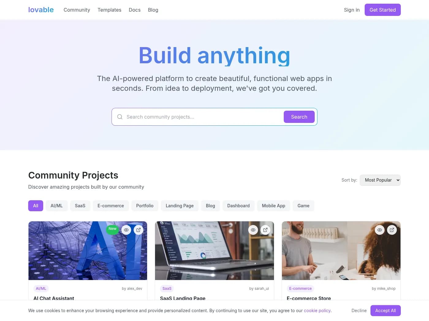 Lovable.dev Website Clone