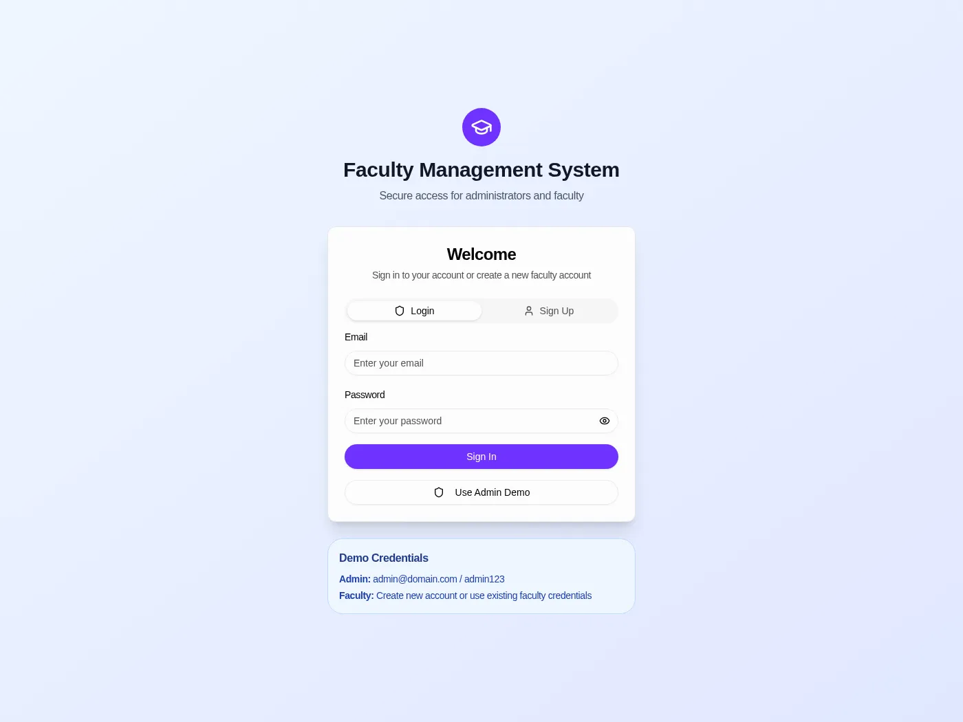 Lovable Faculty Management System (Full-Stack, Production-Grade)