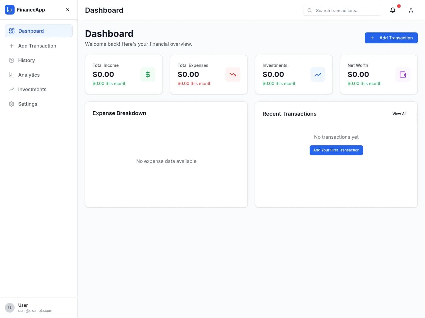 Lovable Personal Finance Dashboard