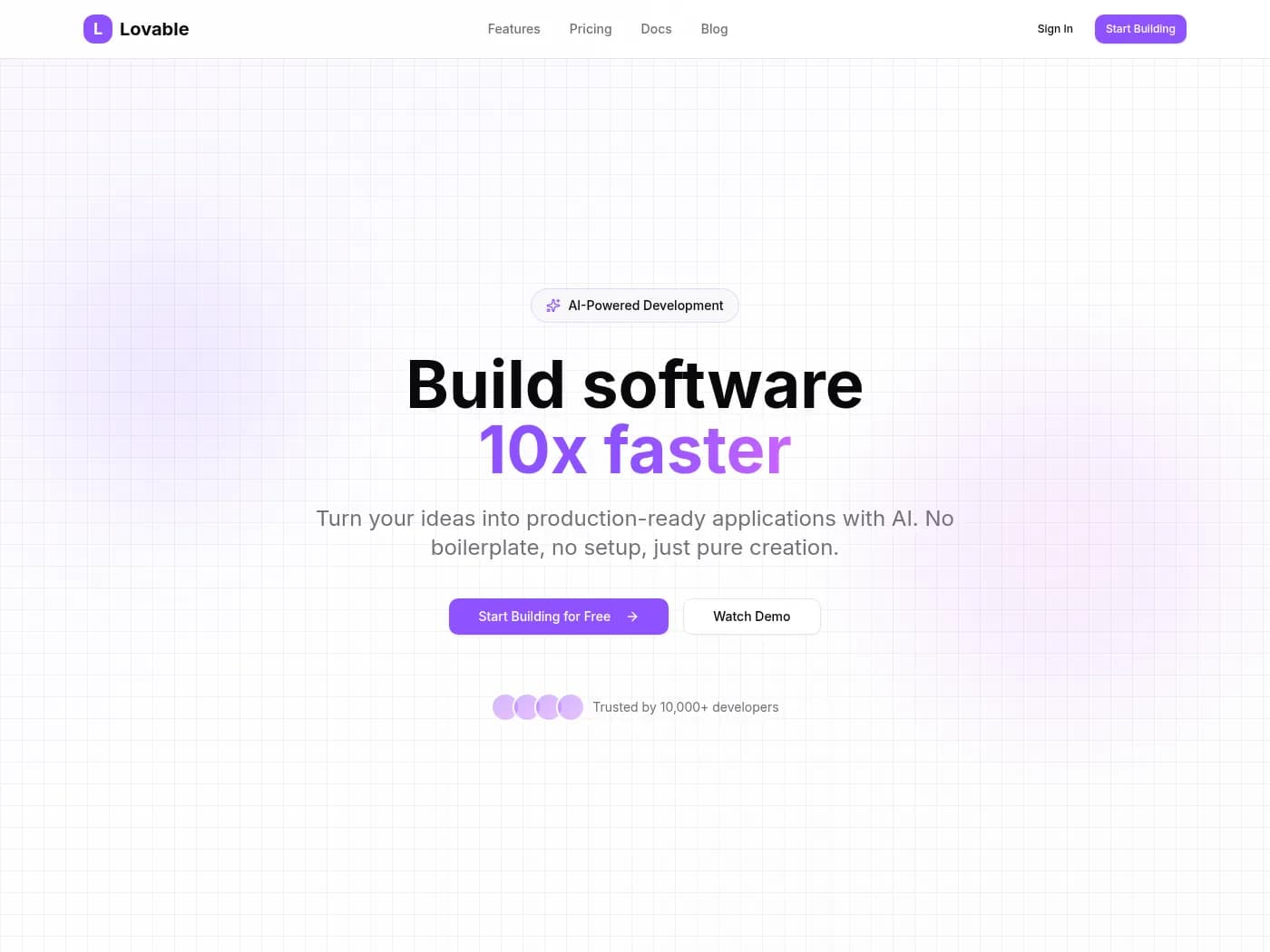 Lovable Web App Clone