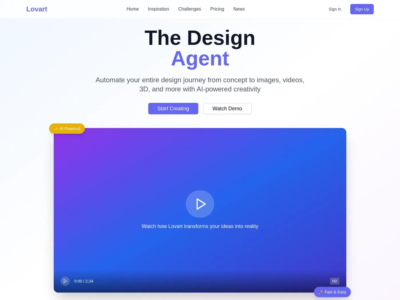 Lovart AI Web App Clone