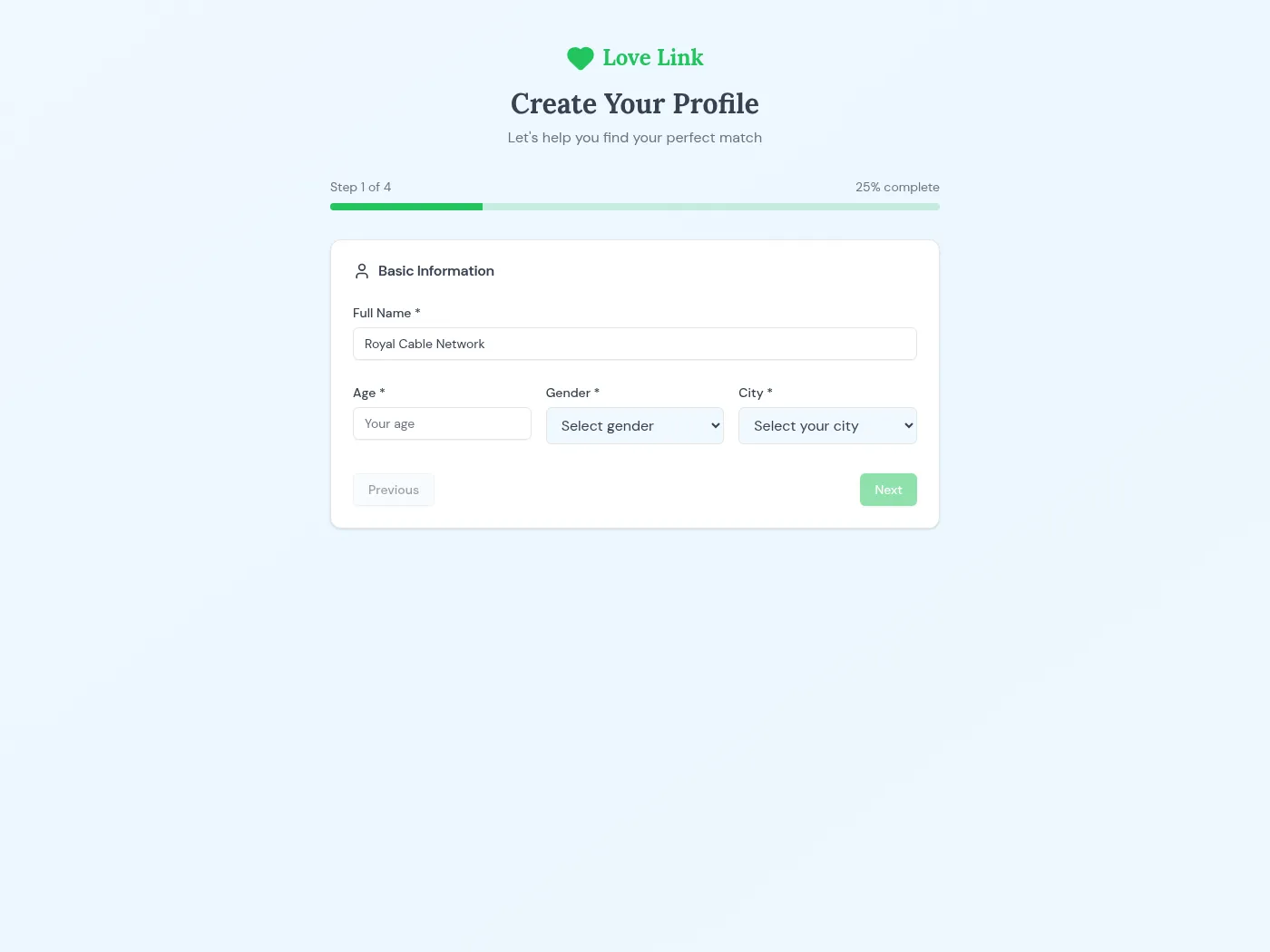 Love Link - Serious Indian Matchmaking App