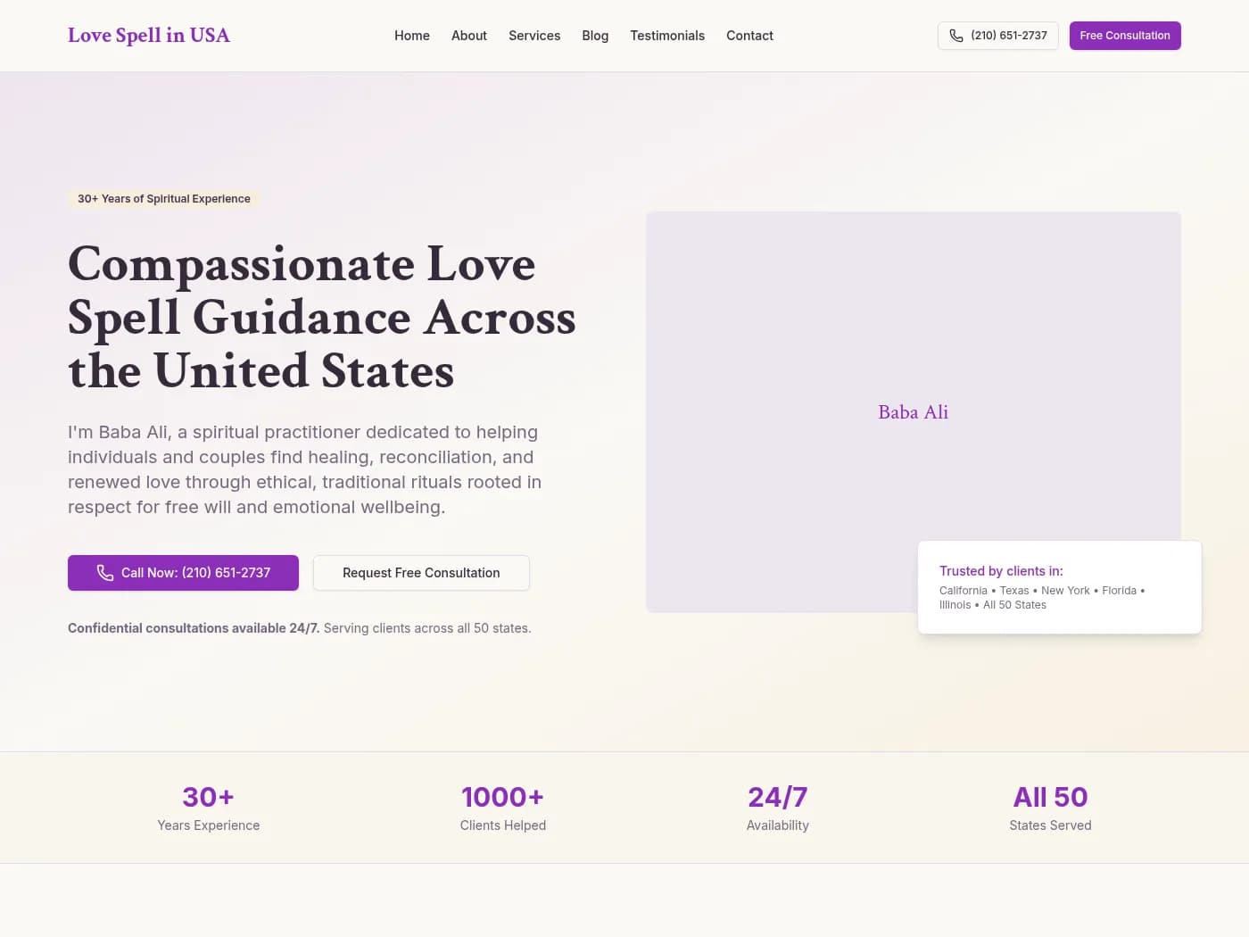 Love Spell in USA: Compassionate Spiritual Relationship Website (Baba Ali)