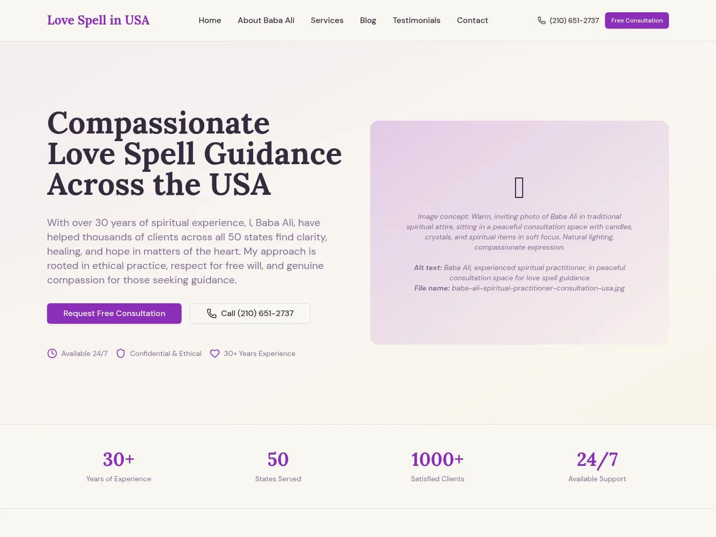 Love Spell in USA – Ethical, Accessible Spiritual Practice Website for Baba Ali