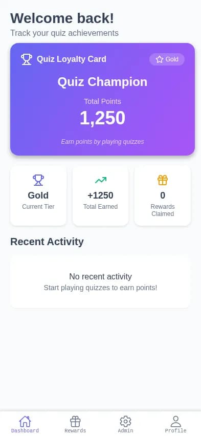Loyal Quiz Player Loyalty Card App