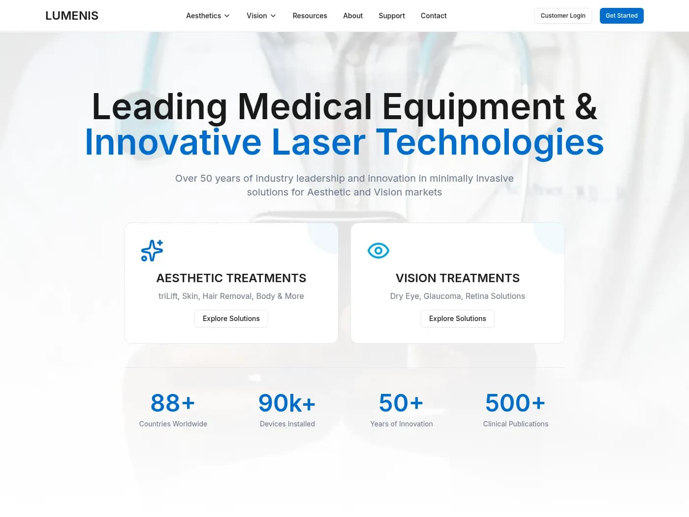 Lumenis Solutions Showcase Website