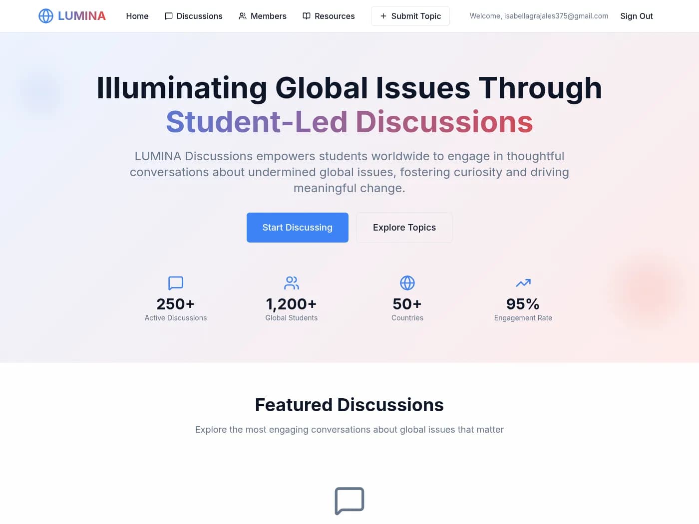 LUMINA Discussions: A Global Student Forum
