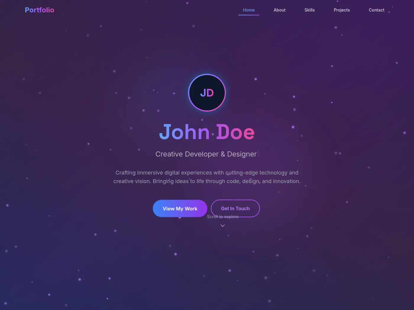 Luminous Motion Portfolio: An Immersive Animated Personal Website