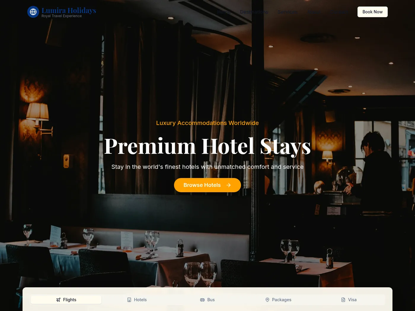 Lumira Holidays Luxury Travel Website