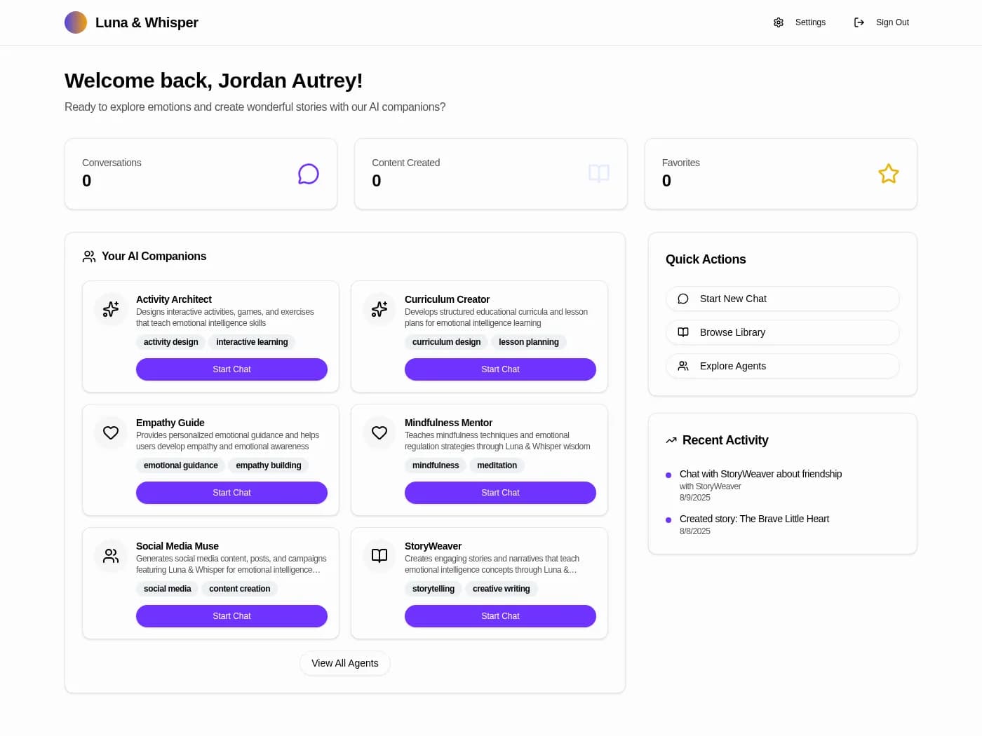 Luna & Whisper Emotional Intelligence Cloud Platform