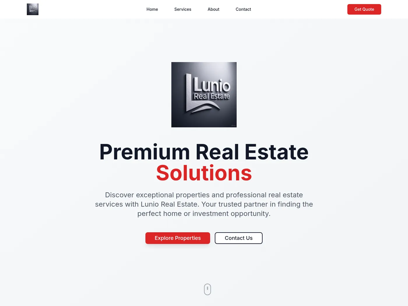Lunio Real Estate Landingpage