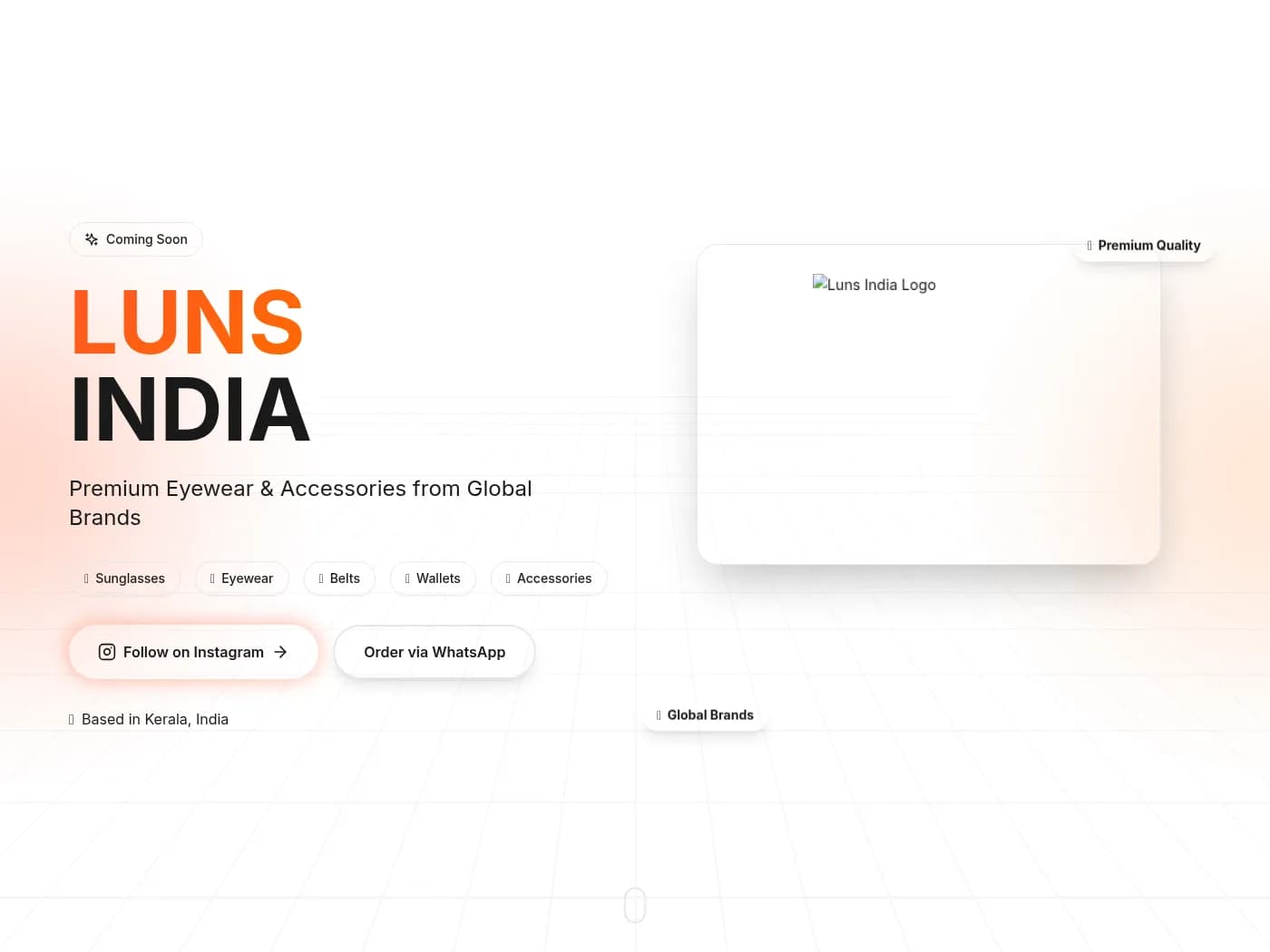 Luns India Coming Soon Landing Page