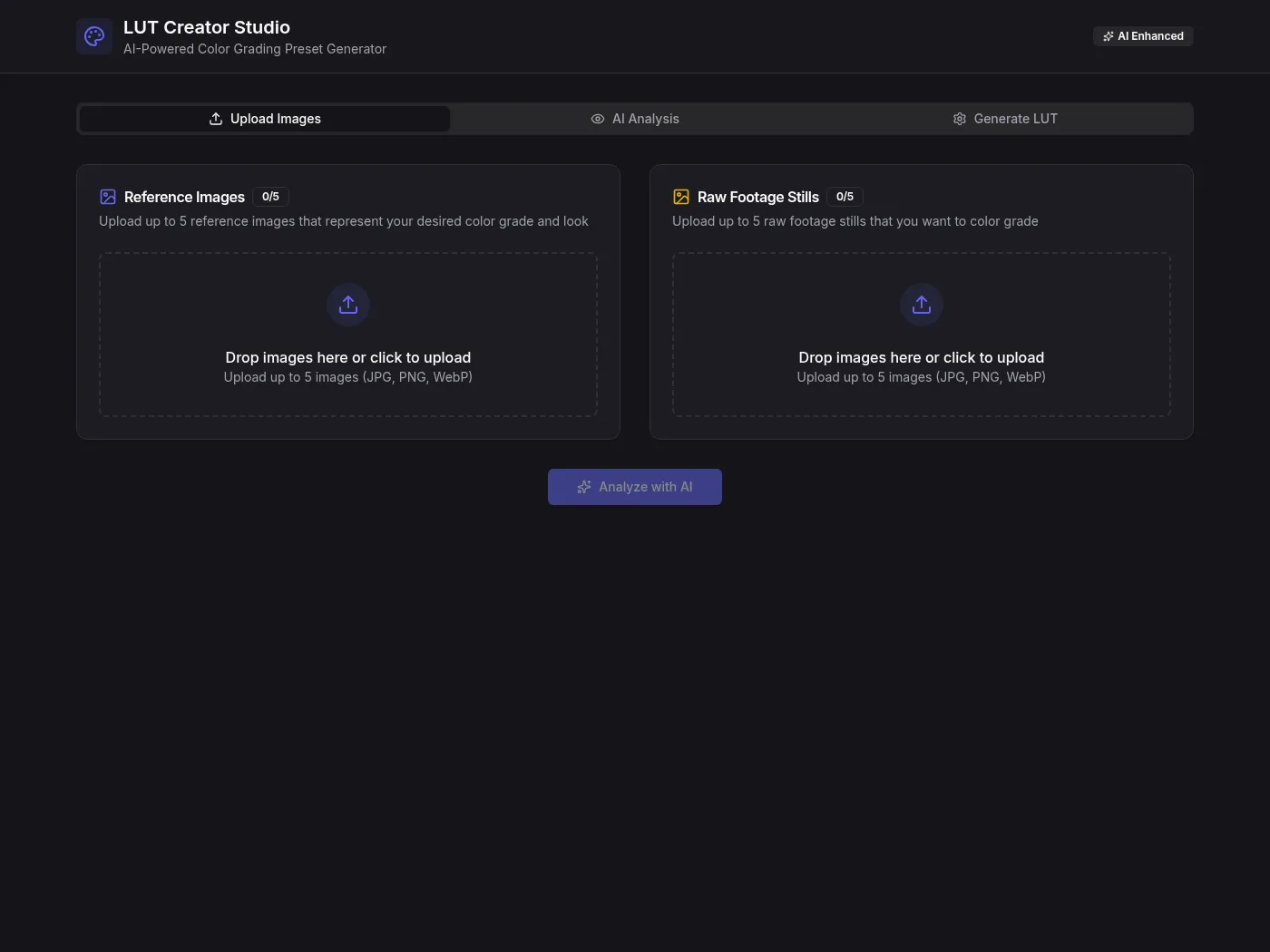 LUT Creator: Reference-Based Color Grading Preset Generator