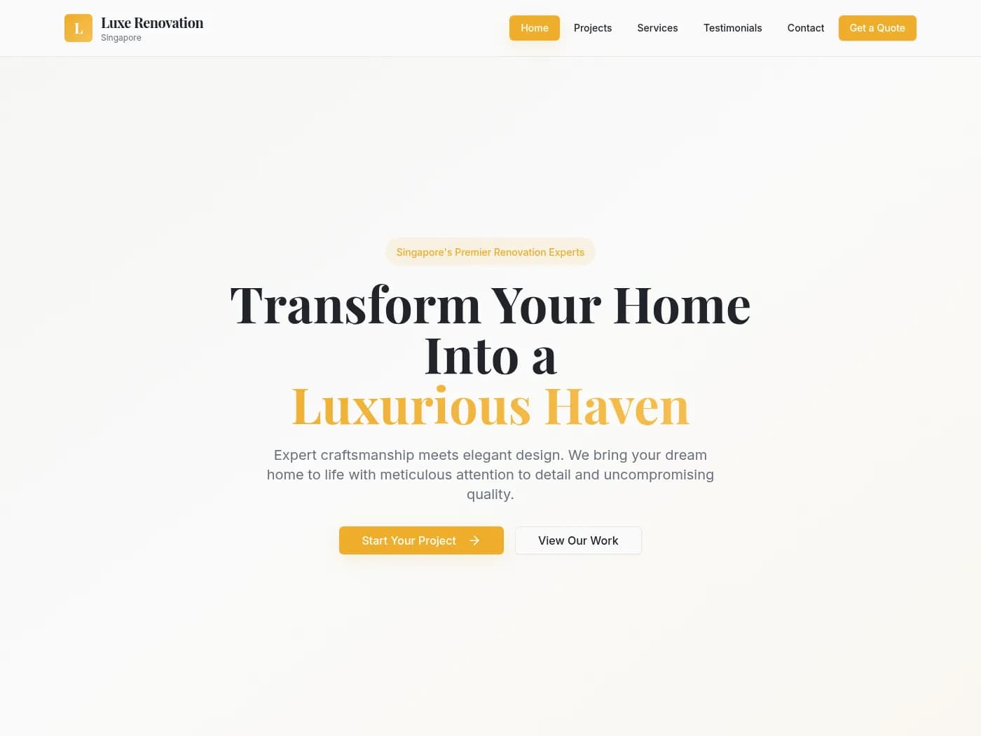 Luxe Renovation Singapore Website