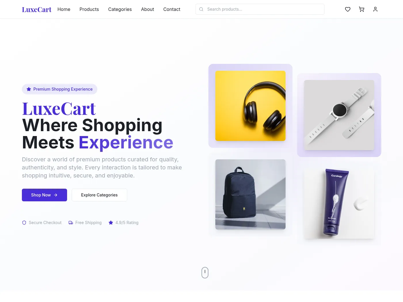 LuxeCart: Premium Modern eCommerce Website Experience