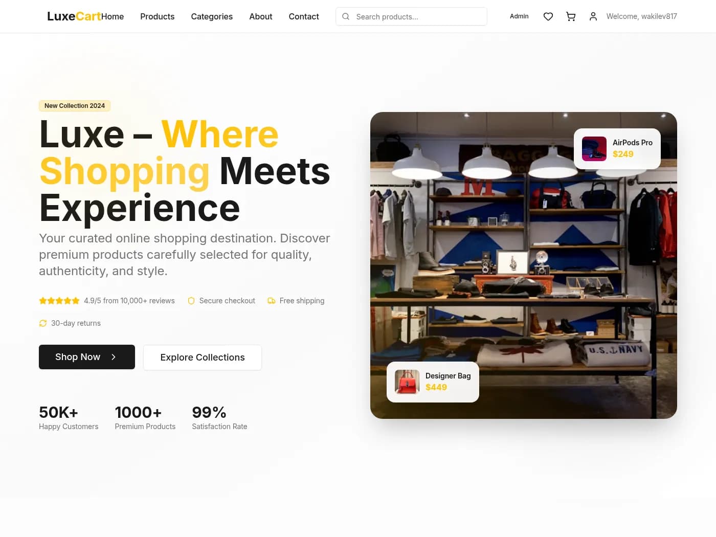 LuxeCart – Premium Modern eCommerce Experience