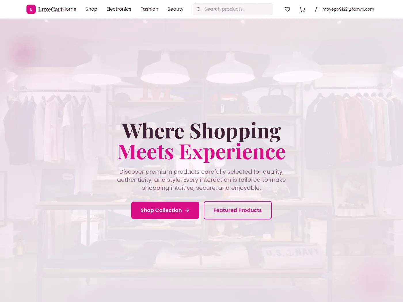 LuxeCart – Modern Premium eCommerce Website for High-Converting Shopping Experiences