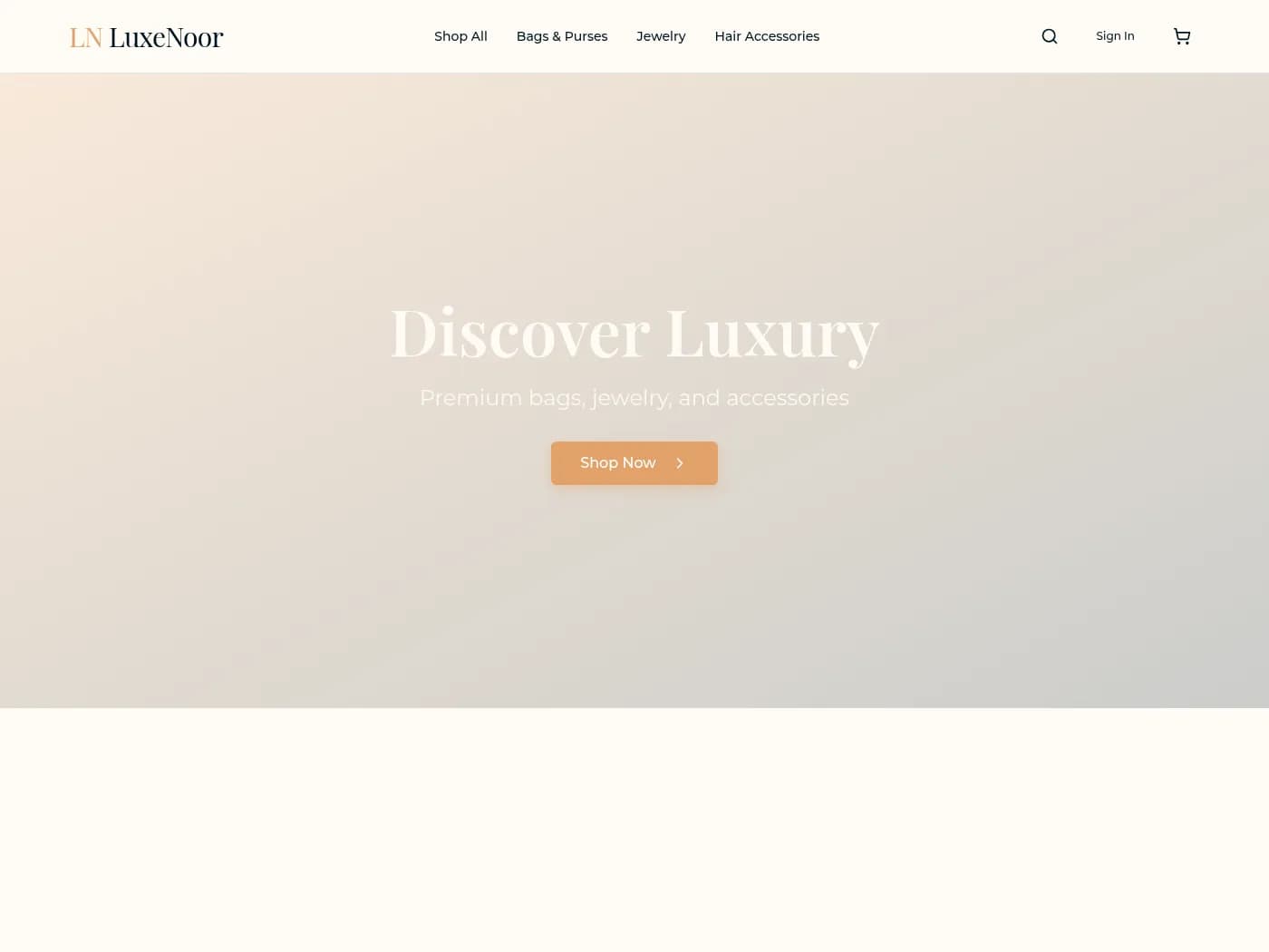 LuxeNoor: Dynamic Luxury E-Commerce Platform with Admin-Driven Content & Elegant Branding