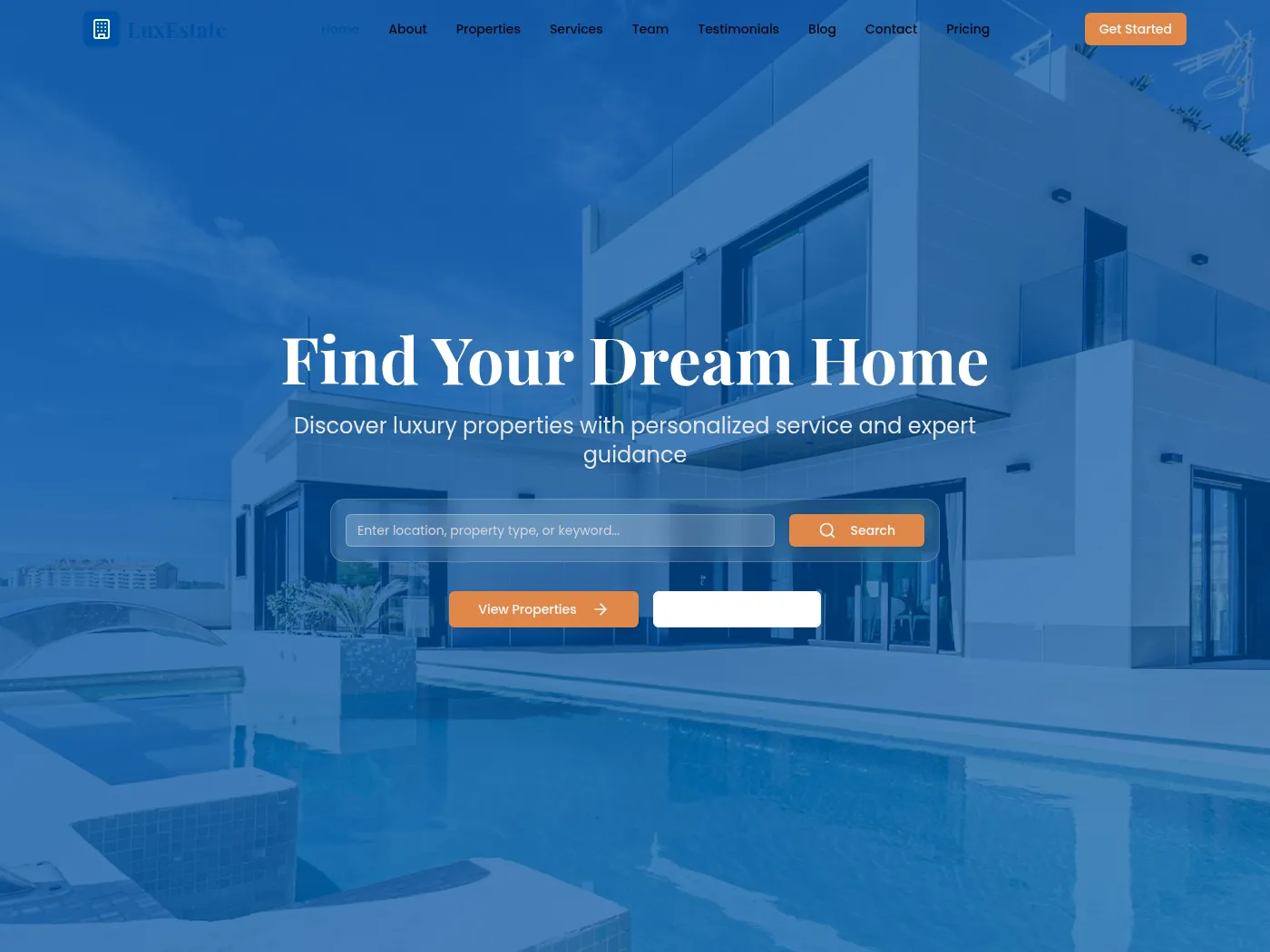 LuxEstate - Modern Real Estate Website