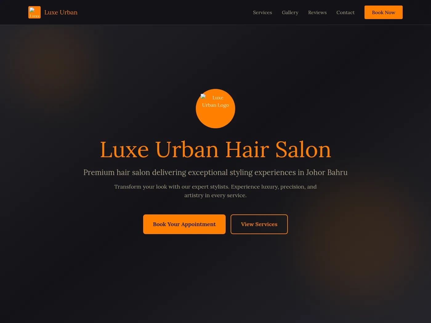 LuxeUrban Modern Website with Dynamic Reviews and Setmore Booking Integration