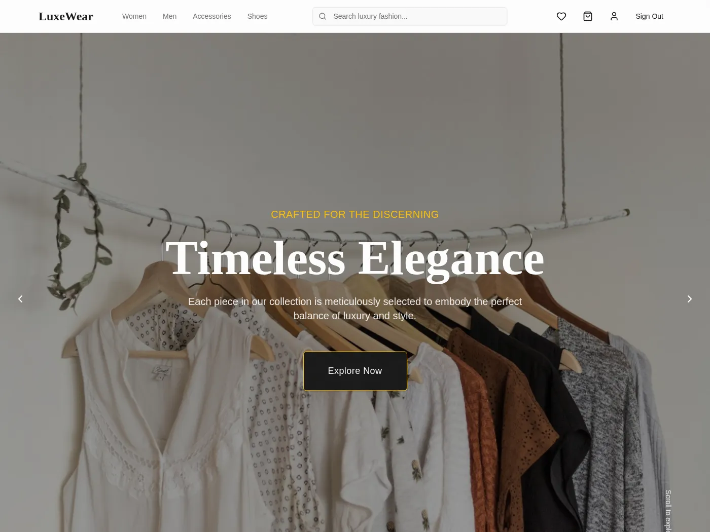 LuxeWear E-Commerce Platform