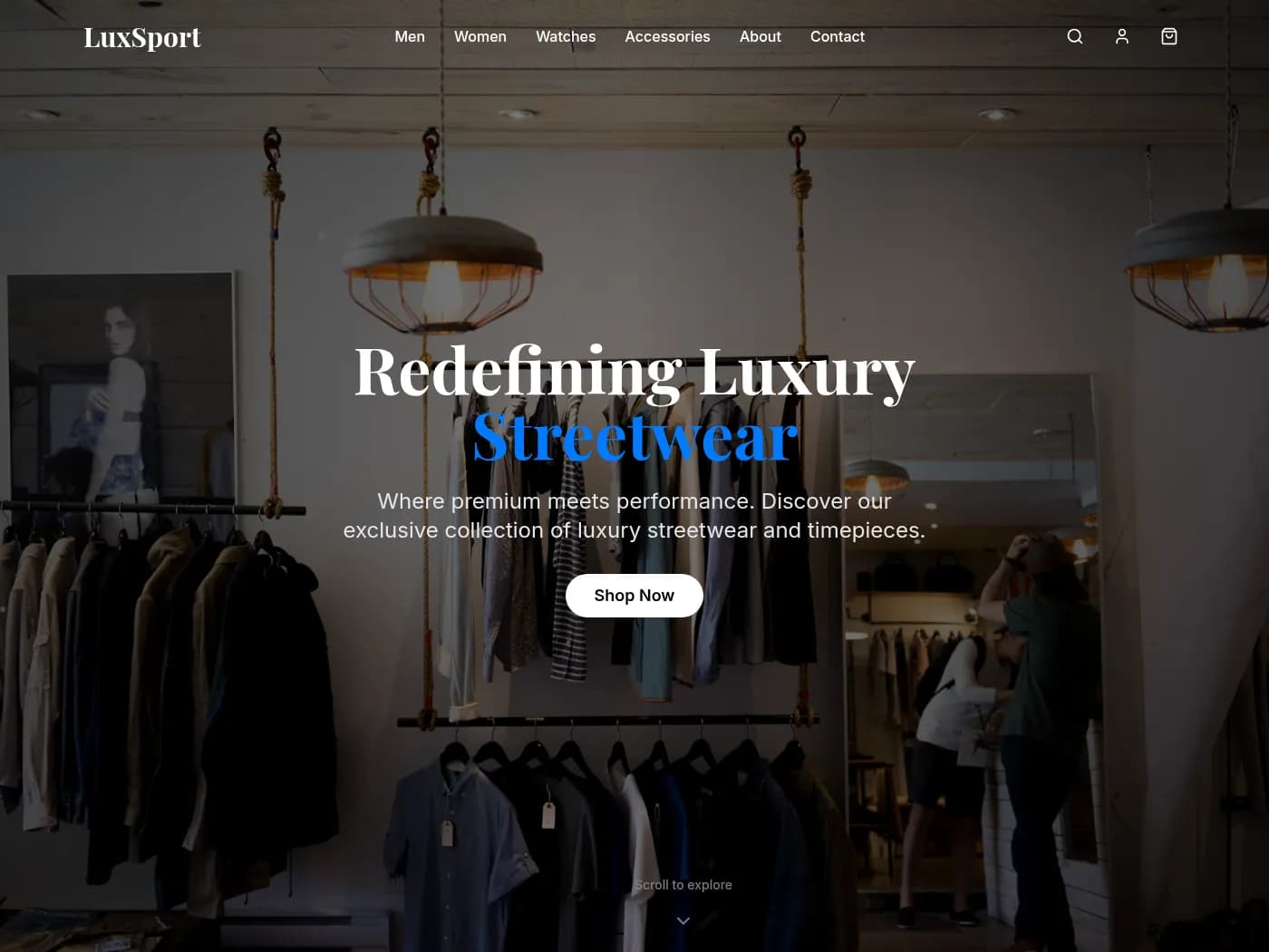 LuxSport: Luxury Clothing & Watch E-Commerce Web Experience