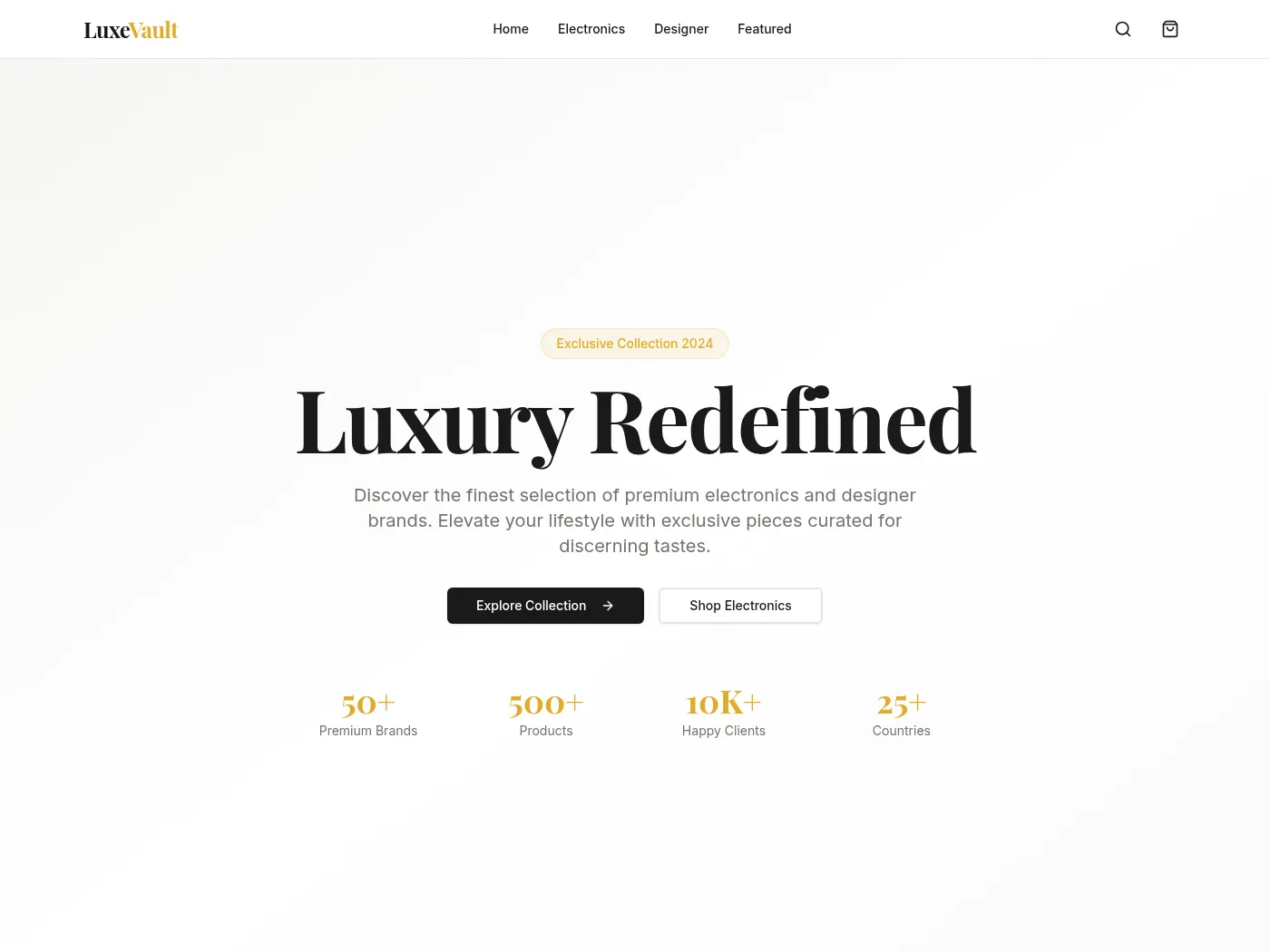 Luxury Electronics & Designer Storefront