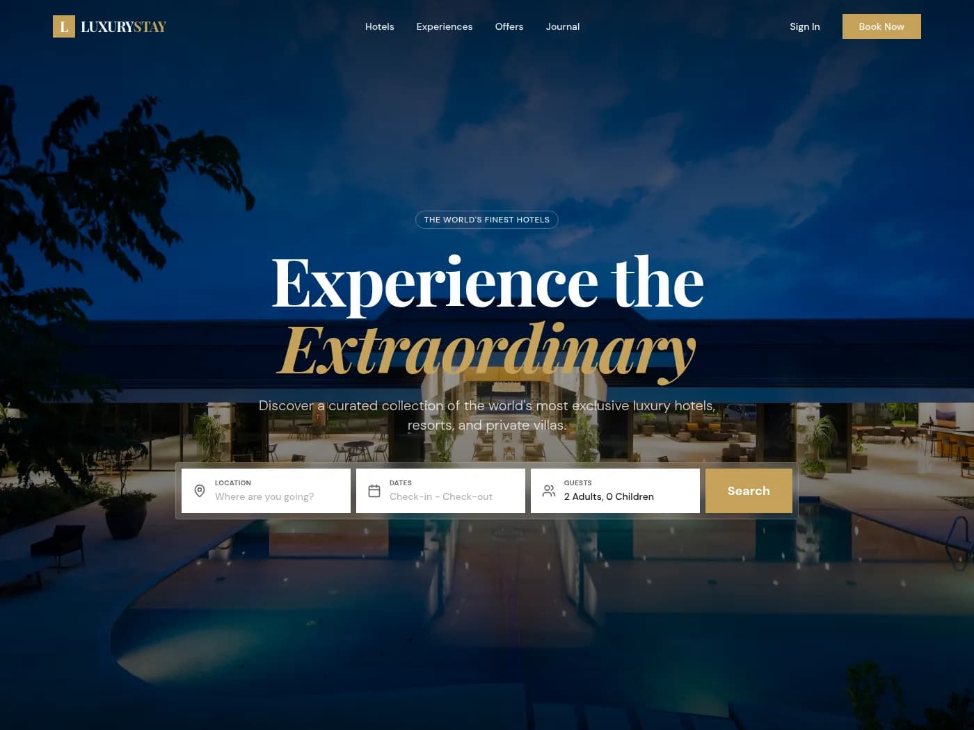 Luxury Hotel Booking Web App
