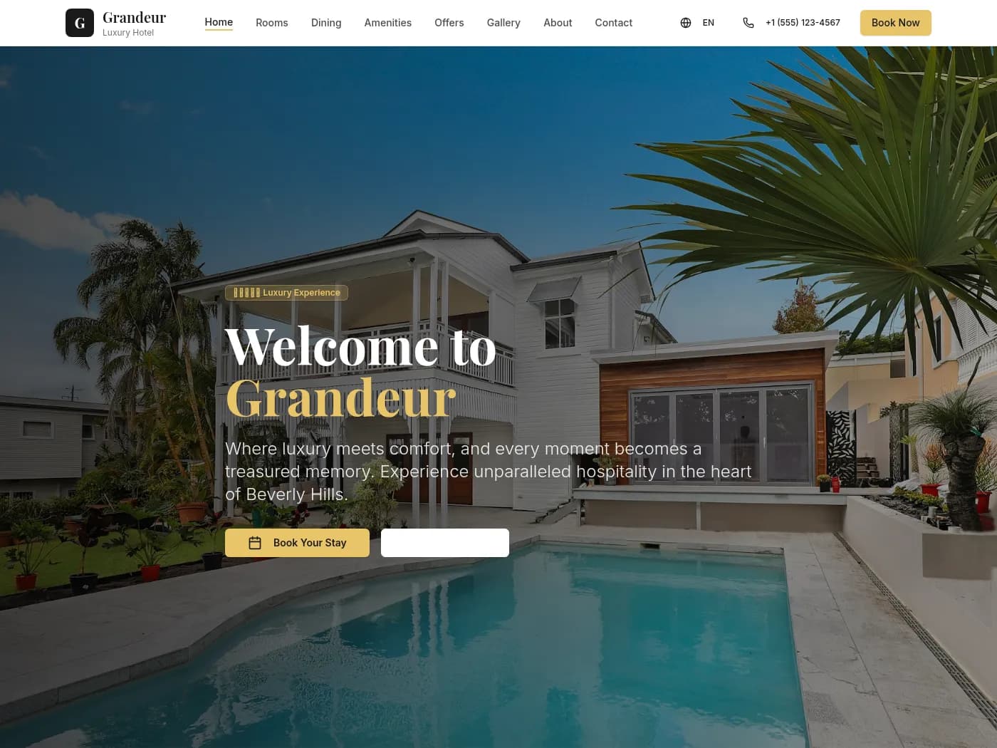 Luxury Hotel Website with Integrated Booking and Dynamic Frontend