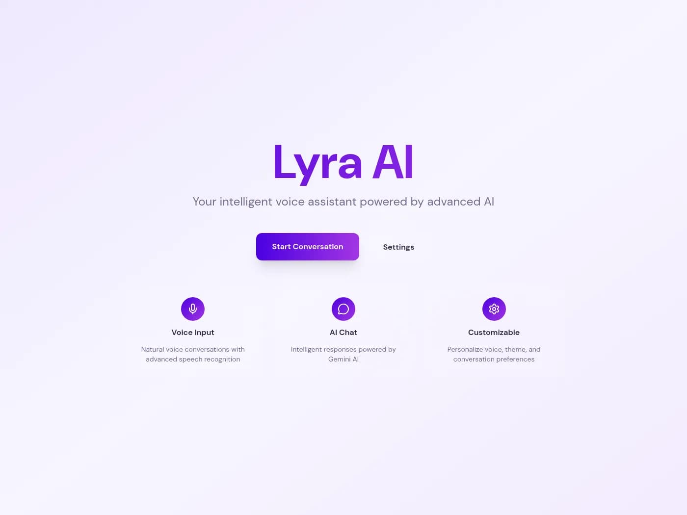 Lyra AI Voice Assistant — Next-Gen Conversational App with Web Audio & Gemini Integration