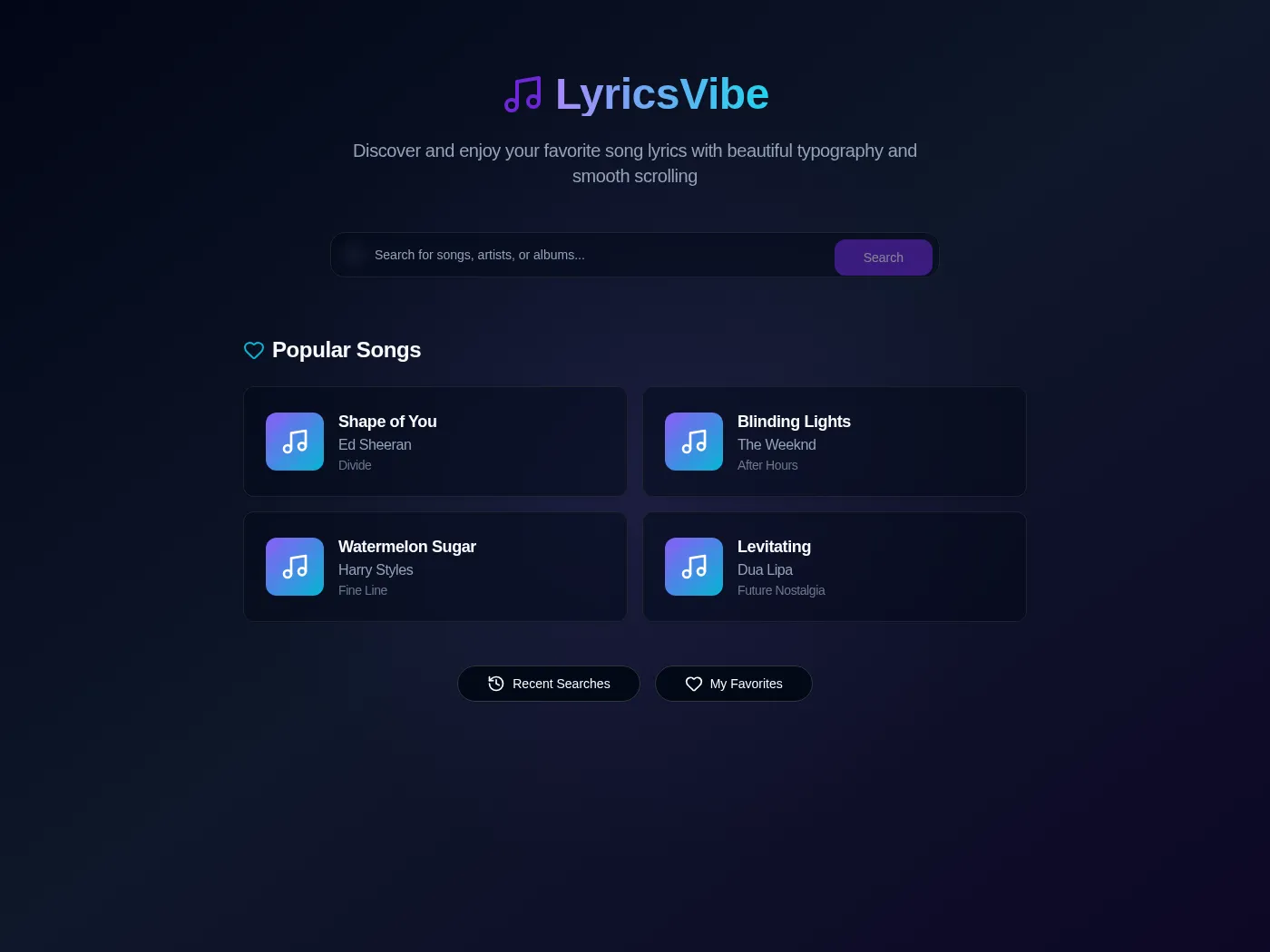 Lyrics Display Web App