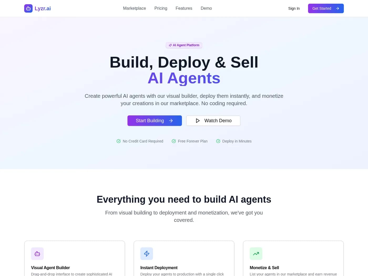 Lyzr.ai SaaS Agent Deployment Platform