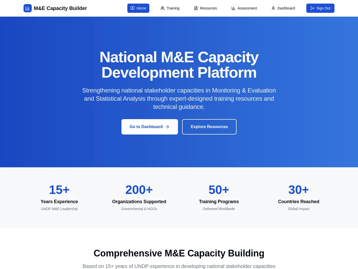 National Stakeholder Monitoring & Evaluation Capacity Builder