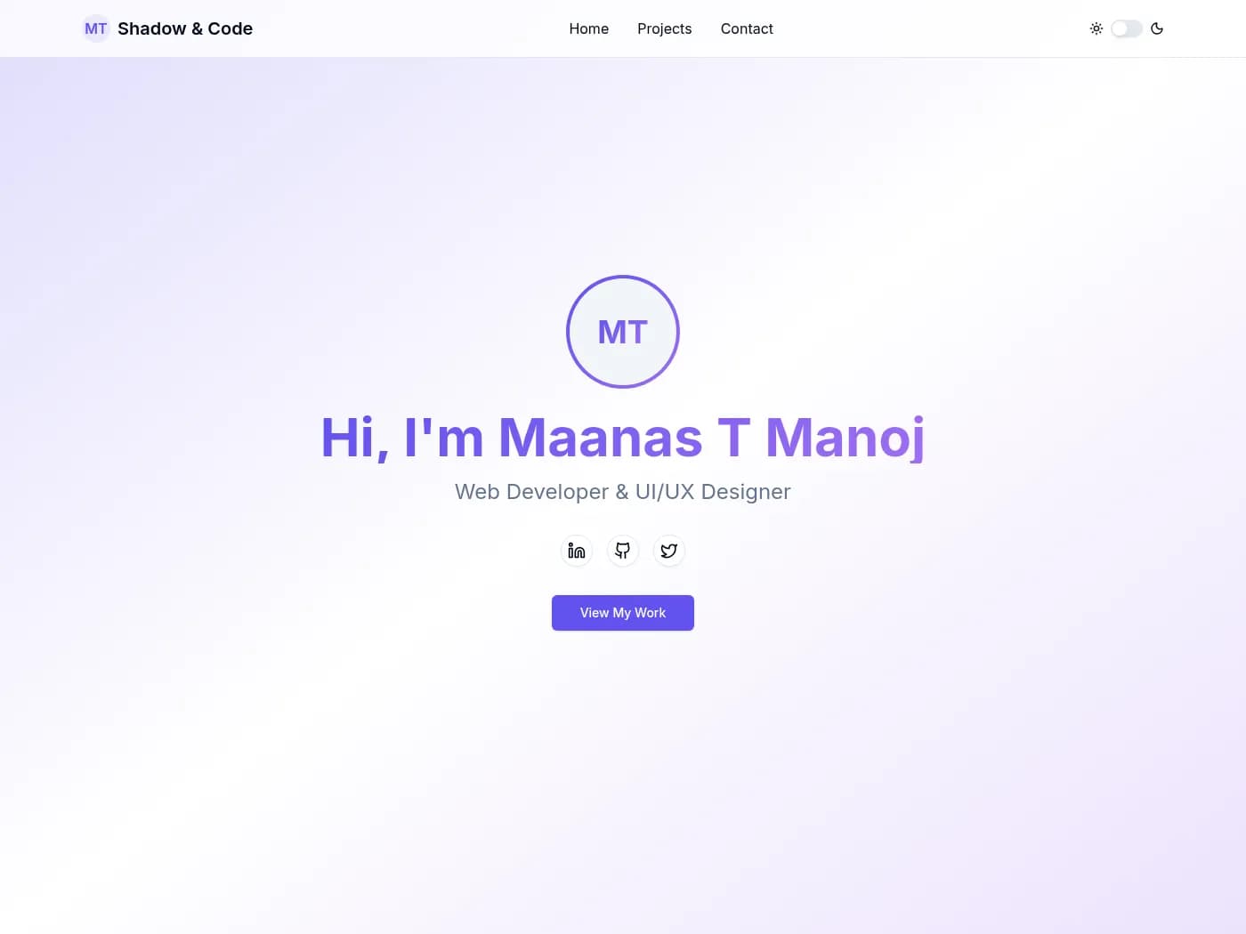 Maanas T Manoj Interactive Portfolio Website